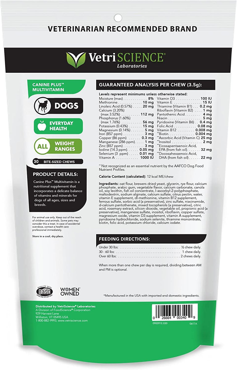 Canine Plus MultiVitamin - VetriScience – The Pet Shop